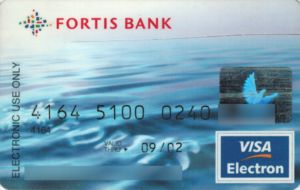 Bank Card: Visa Elektron (Fortis Bank, PolandCol:PL-VE-0175.01
