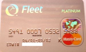Bank Card: Fleet Platinum (Fleet Bank, United States of America) Col:US ...