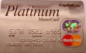 Bank Card: Platinum Mastercard (Capital One, United States of America ...