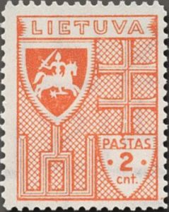 Stamp: Coat of Arms and Symbols (Lithuania(Definitive - (1934-1937)) Mi ...