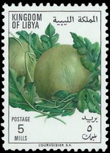 Stamp: Melons (Libya(Fruits) Mi:LY 268,Sn:LY 350,Yt:LY 336,Sg:LY 428