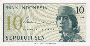 Banknote: 10 Sen (Indonesia(1964 Issue) Wor:P-92r