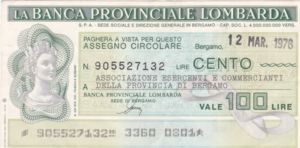 Banknote: 100 Lire (Italy(1975-1978 Emergency Issues - Miniassegni) Fra ...