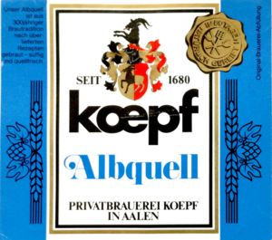 Drink Label: Koepf Albquell (Brauerei Koepf, Germany, Federal RepublicCol:DE-BEER-001574