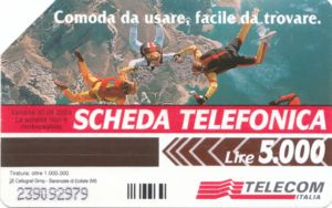 Scheda Telefonica: Non Cercarla Lontano - Paracadutista (Telecom Italia, Italia(01 - Figurate ...