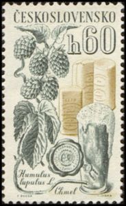 Stamp: Hops and beer (Czechoslovakia(Agricultural produce) Mi:CS 1289 ...