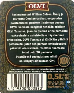 Drink Label: Olvi Tumma (Olvi, FinlandCol:FI-BEER-000008