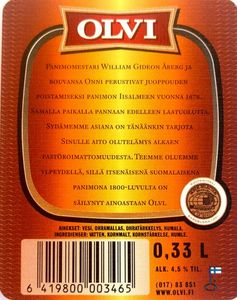 Drink Label: Olvi III - Olut Ol (Olvi, FinlandCol:FI-BEER-000011