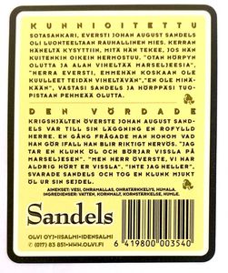 Drink Label: Sandels (Olvi, FinlandCol:FI-BEER-000017