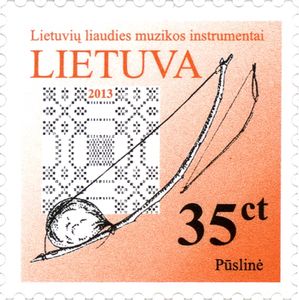 Stamp: Bladderbow bass (Lithuania(Lithuanian Folk Music Instruments) Mi ...