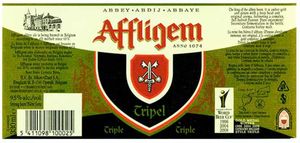 Drink Label: Affligem Tripel (Brouwerij Affligem / De Smedt (Heineken ...