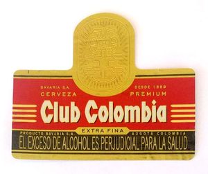 Etiqueta de bebida: Club Colombia (Cervecería Bavaria, ColombiaCol:CO ...