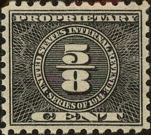 Stamp: Proprietary - Series of 1914 (United States of America: Revenue ...