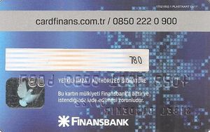 Bank Card: CardFinans (Finansbank, Türkiye (Turkey)Col:TR-VI-0186