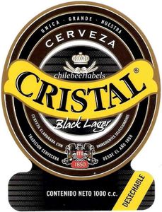 Drink Label: Cristal Black Lager (Embotelladoras CCU S.A., ChileCol:CL ...