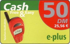 Telefonkarte: E-plus - Cash Free&Easy 50DM (Drillisch Alphatel) (E-plus, Deutschland ...