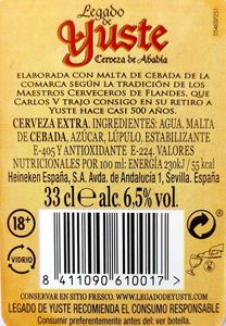 Drink Label: Legado de Yuste (Heineken España S.A., Spain) Col:ES-BEER ...