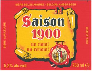 Drink Label: Saison 1900 (Brouwerij Lefebvre, BelgiumCol:BE-BEER-016966