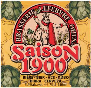Drink Label: Saison 1900 (Brouwerij Lefebvre, BelgiumCol:BE-BEER-016968