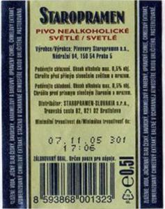 Drink Label: P06-Staropramen nealko (Pivovar Staropramen Praha, Czech ...