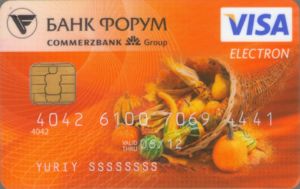 Bank Card: Visa Electron (Bank Forum, UkraineCol:UA-VE-0076.05