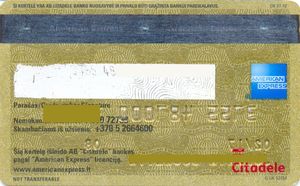Tarjeta de Banco: American Express Gold LT-375548 Citadele Bankas ...