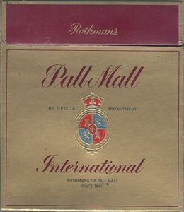 Cigarette Pack: Pall Mall Rothmans International (United States of ...