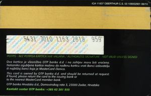 Bankovna kartica-kreditna kartica: OTP-Mastercard (OTP banka ...