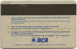 Bank Card: Yogya Card (Bank Central Asia, IndonesiaCol:ID-GM-0056