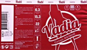 Drink Label: Vadia RUBI (Essencia D'Alma, Lda., PortugalCol:PT-BEER-000057