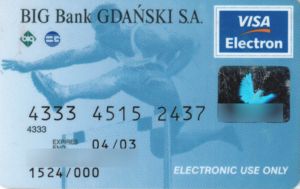 Bank Card: Visa Elektron (Big Bank, PolandCol:PL-VE-0132.02