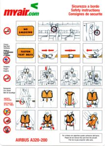 Safety Card: Airbus A320-200 (MyAir, ItalyCol:MYW-IT-0001