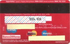 Bank Card: Santander Internacional (Banco Santander, BrazilCol:BR-MC-0063