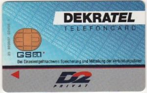 Phonecard: D2.Privat-Dekratel-GSM (Vodafone, Germany, Federal Republic ...