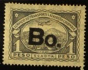 Stamp: Bogotá Cathedral "Bo." (Colombia(SCADTA: Consular Issues) Mi:CO ...