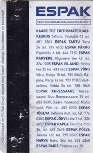 Functional Card: Espak (Shops - Building, Estonia(Espak) Col:EE-constr-32
