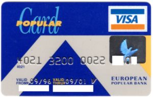 Bank Card: POPULAR Card EUROPEAN POPULAR BANK (European Popular Bank S ...