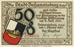 Banknote: 50 Pfennig (German Notgeld(Johannisburg) GrM:662.1a-4/4
