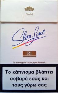 Paquete de Cigarrillos: R1 Slim Line Gold (GreciaCol:GR-CT-1479