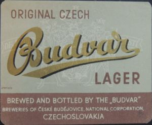 Drink Label: AJ01-Budvar Lager (Budweiser Budvar, N.C., Czech ...