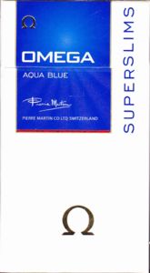 Cigarette Pack: Omega Aqua Blue Super Slims (SwitzerlandCol:CH-CT-0037 🚬