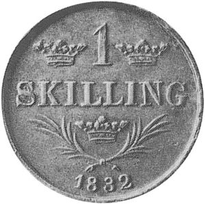 Mynt: 1 Skilling (Sverige) (1818~1844 - 58th King Charles XIV John ...