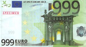 Billete de Banco: 999 Fantasy (Fantasía, Emisiones(Euro Fantasy)