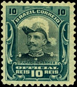 Stamp: Hermes da Fonseca (Brazil(Official Stamps) Mi:BR D14,Sn:BR O14 ...