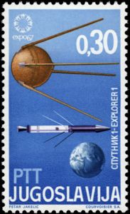 Stamp: Sputnik 1 and Explorer 1 (Yugoslavia(Expo '67) Mi:YU 1216,Sn:YU ...