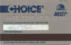 Bank Card: Choice (Choice, United States of AmericaCol:US-VI-0393