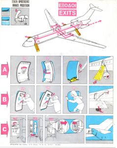 Safety Card: Boeing 727 (Olympic Airlines, GreeceCol:OAL-GR-0008