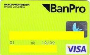 Tarjeta de Banco: BanPro (Banco Provivienda, VenezuelaCol:VE-VI-0060