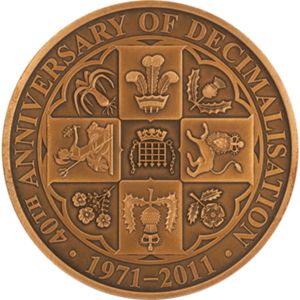 Decoration: 40th Anniversary of Decimalisation (United Kingdom of Great ...