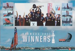 Stamp: NZ Victory in 2017 America's Cup, Bermuda (New Zealand(America's ...